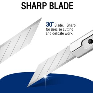 WRAPXPERT Utility Knife Retractable,30 Degree Snap Off Blade 9MM,Sharp Box Cutter Knife，Pack of 3