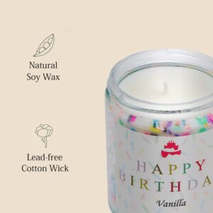 Happy Birthday Candle - Birthday Gifts for Women, Best Friend Birthday Gifts Ideas, Natural Soy Wax Vanilla Scented Candles