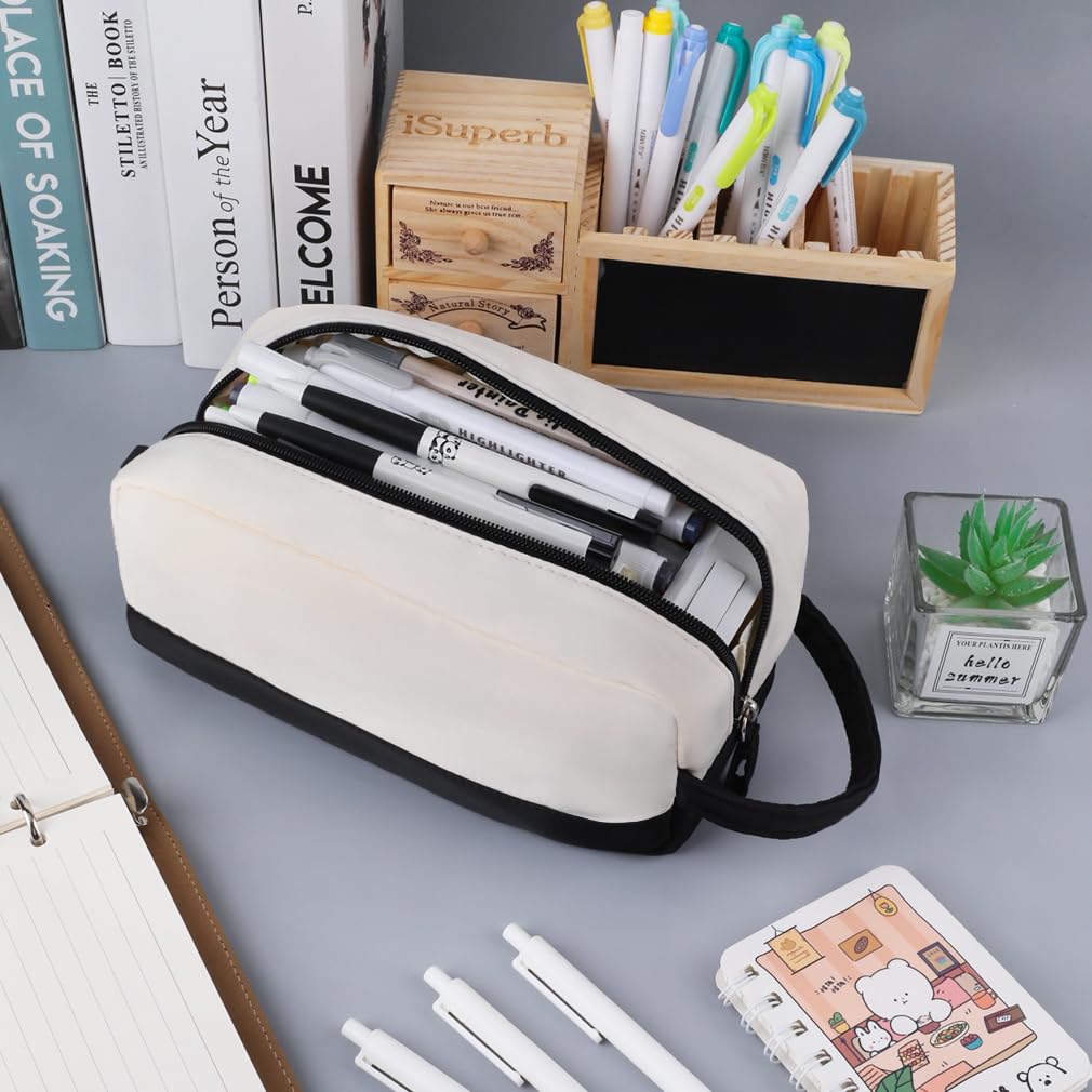 iSuperb Large Pencil Case High Capacity Pencil Pouch Storage bag Desk Organizer Marker Pouch Pen Bag for Women