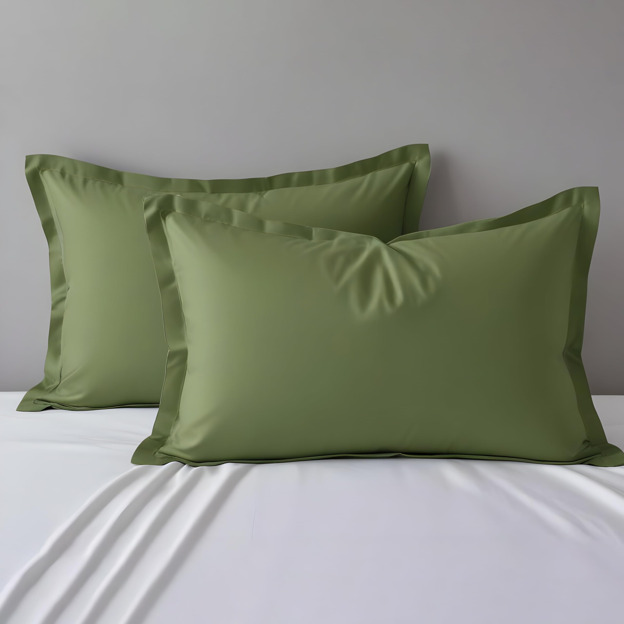 Linenwalas Duvet Cover King Size – 100% Percale Cotton King Duvet Cover Set, 3 Pieces Strong Cool Crisp and Hotel Style Premium Comforter Cover with Button Closure (Avocado Green, 106x90 Inches)