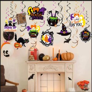 30pcs Hocus Pocus Decorations Halloween Hanging Swirl Decorations Hocus Pocus Birthday Decorations Hocus Pocus Party Supplies for Gender Reveal Trunk or Treat Witch Hocus Pocus Baby Shower Decorations