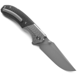 Miguron Knives M Centurion Flipper Folding Knife 3.5" S90V Blade Titanium And Black Carbon Fiber Handle Camping Hiking Pocket Knife MGR-609CBK