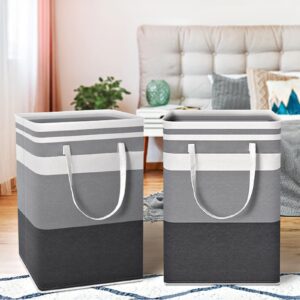 DZOMK 4-Pack Large Laundry Basket,75L Collapsible Large Laundry Baskets with Easy Carry Handles Freestanding Waterproof Clothes Hamper Storage Basket for Toys Clothes Organizer(Gradient Grey)