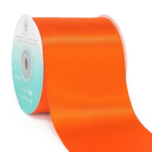 ct craft llc double face satin solid ribbon 3 inch x 25 yards orange for christmas home decor wedding bouquet gift wrapping diy crafts hair bow scrapbook invitation card