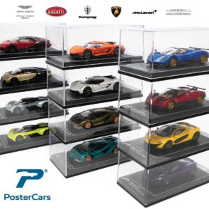 PosterCars 1:64 Scale Bugatti Chiron Supersport Italian Red & Nocturne Black Hypercar League Collection No.9