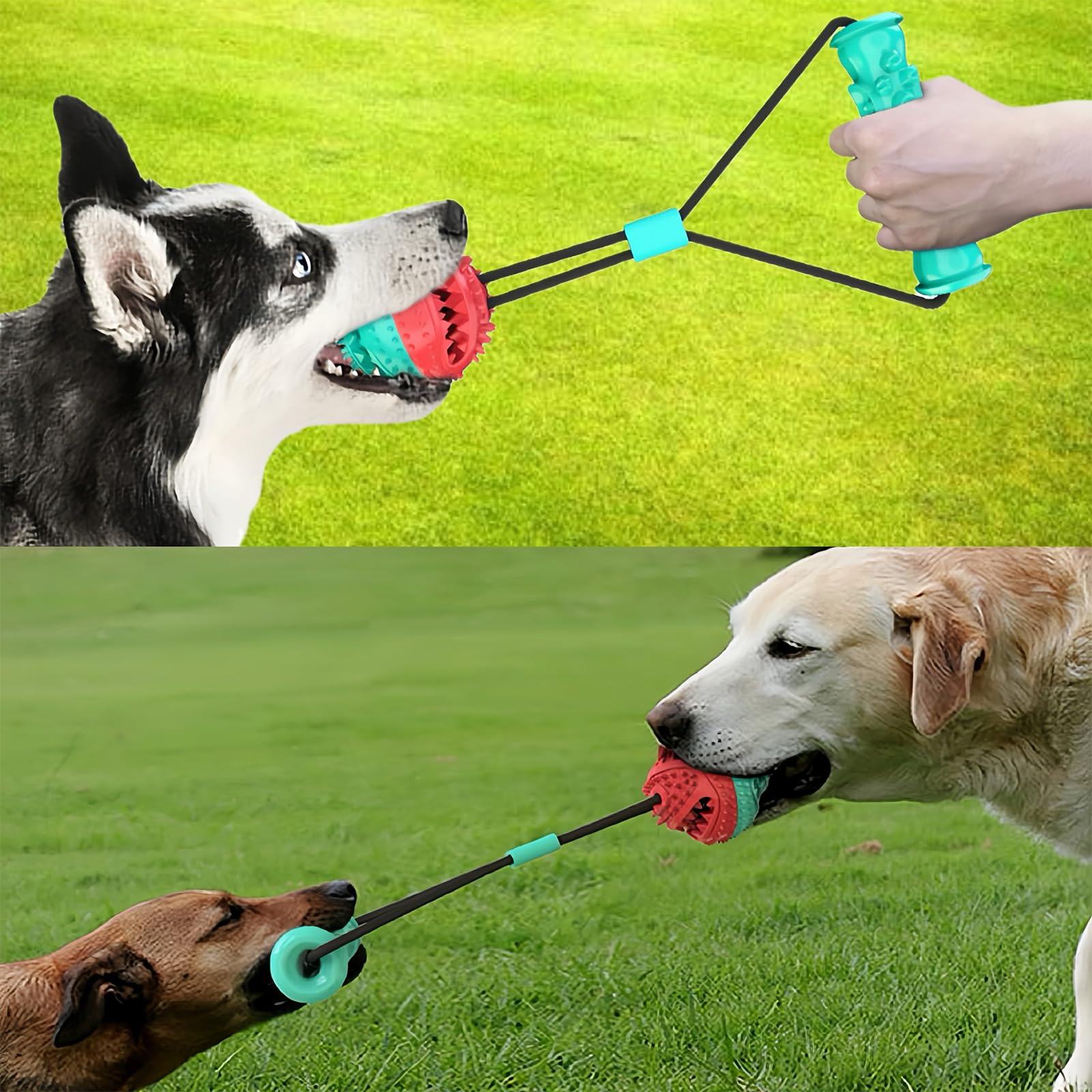 Interactive Dog Toys Tug of War,TPR Dog Chew Toys,Mentally Stimulating Toys for Dogs,Puppy Teething Toys for Boredom,Dog Puzzle Treat Food Dispensing Ball Toy for Small Medium Large Dog