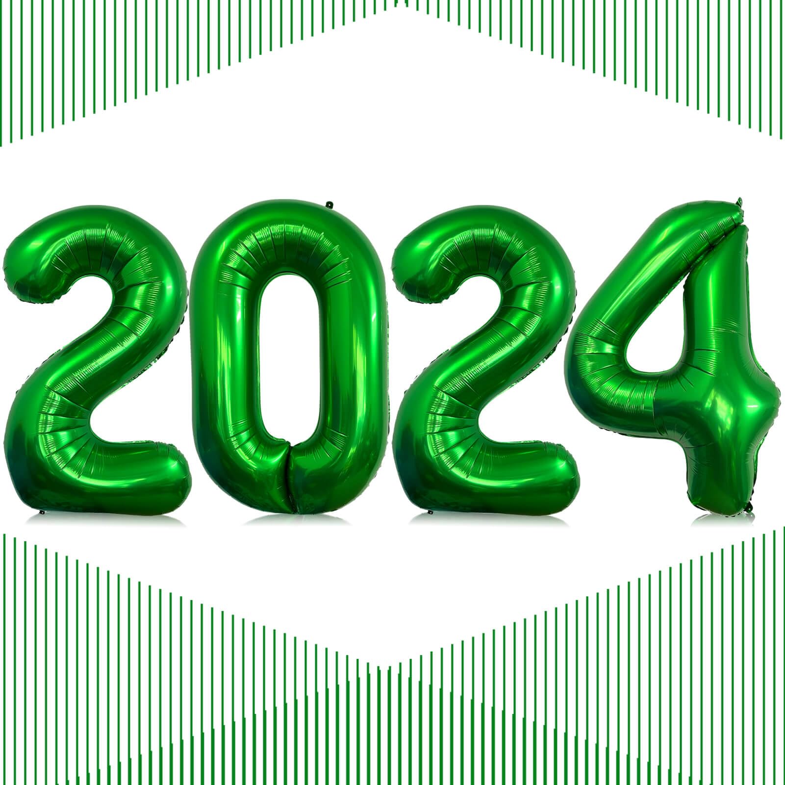 32 Inch 2024 Balloons Dark Green Number 2024 Balloons 2024 New Year Balloons For 2024 Christmas New Years Eve Festival Graduations Party Decorations Supplies