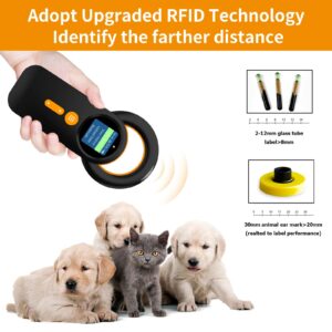 Bluetooth Pet Microchip Reader,Alacrity 3-in-1(2.4GHz Wireless+Bluetooth+USB) Animal Universal Microchip Tag Reader Scanner with 1.44” TFT Screen,800mA*H Rechargeable Battery,240 Pieces Data Storage