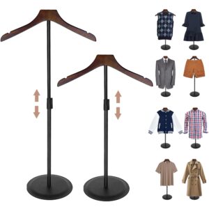 koretech 2 pack shirt display 35" height adjustable shoulder stand shirt rack, t shirt display stand for shops, steaming clothes holder, black