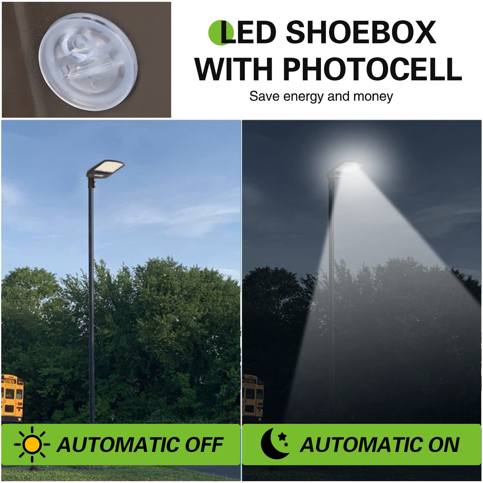 3 Pack LED 150W/200W Switchable Parking Lot Light, 150LM/W LED Street Lighting with Photocell [400W-600W HPS Equiv.] 5000K 100-277V, 5000K Commercial Adjustable Slip Fitter Mount LED Shoebox Light