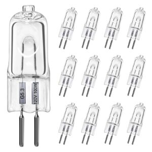 ledwekei g5.3 halogen bulbs,120v 100w bulb mini spotlight bulbs 2 pin clear capsule lamp bulb,dimmable 2700k warm white light bulbs (12 pack)