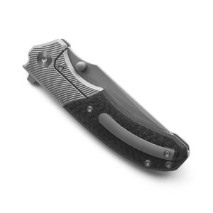 Miguron Knives M Centurion Flipper Folding Knife 3.5" S90V Blade Titanium And Black Carbon Fiber Handle Camping Hiking Pocket Knife MGR-609CBK