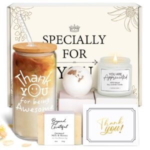 thank you gifts for women, employee appreciation gifts, appreciation gifts for coworkers, thank you for being awesome glass cup, thank you gifts for employees teachers coworkers with thank you cards