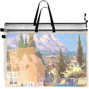 24 x 36 inch art portfolio case art portfolio bag art portfolio bag large posters storage bag portfolios bags with zipper and handle portfolio folder for artwork artist supply organizer and zipp（2pcs)