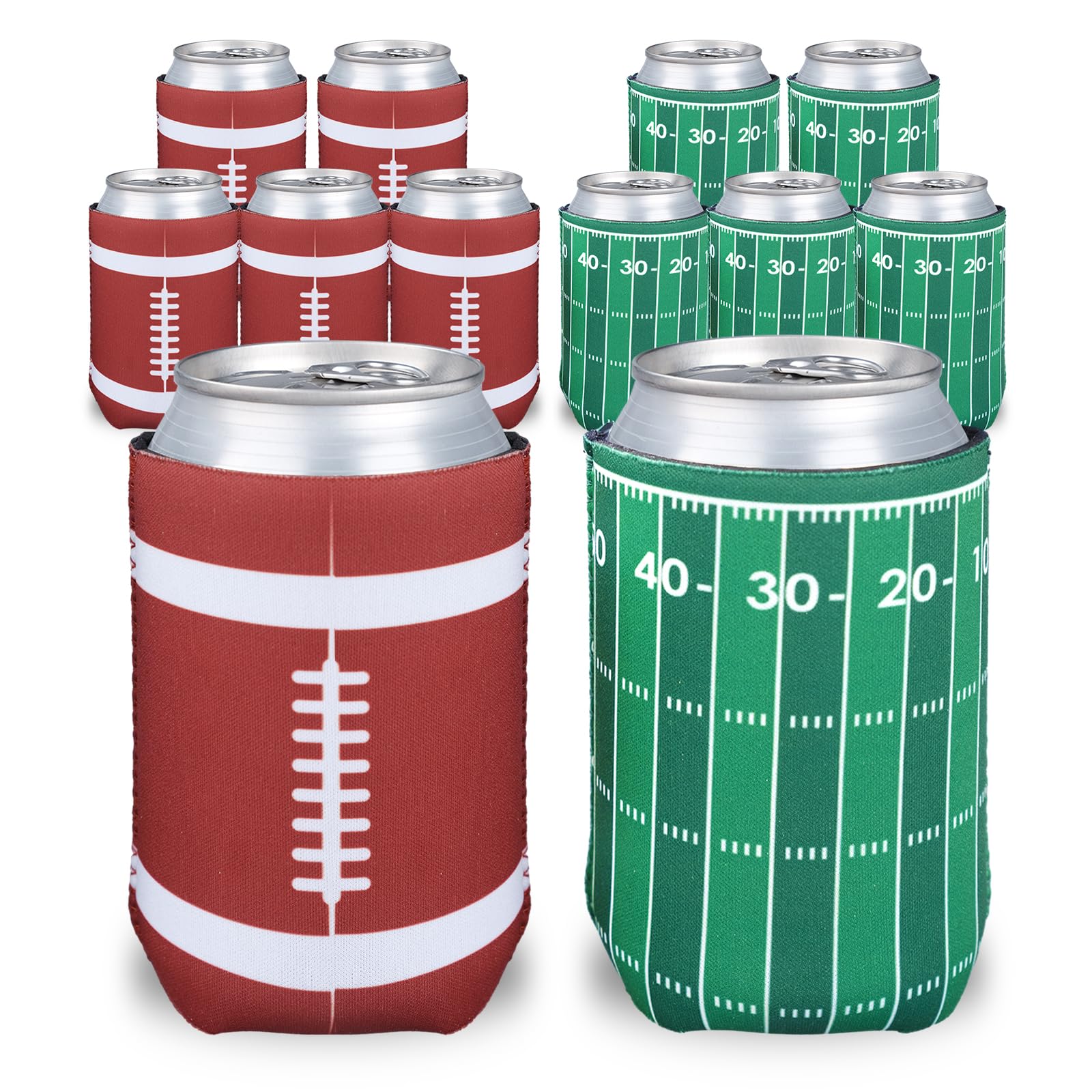 LFZHAN Football Party Decorations,12 Pcs Can Sleeves Neoprene Insulator For Super Bowl Game Day Decorations And Gifts