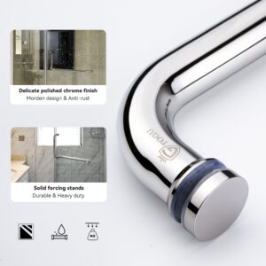 TOGU SUS304 Stainless Steel 8 "Shower Door Handle 24" Towel bar Combination, can be Used as Both Towel bar for Glass Shower Door and Bath Door Pull Handle, Polished Chrome Finish.