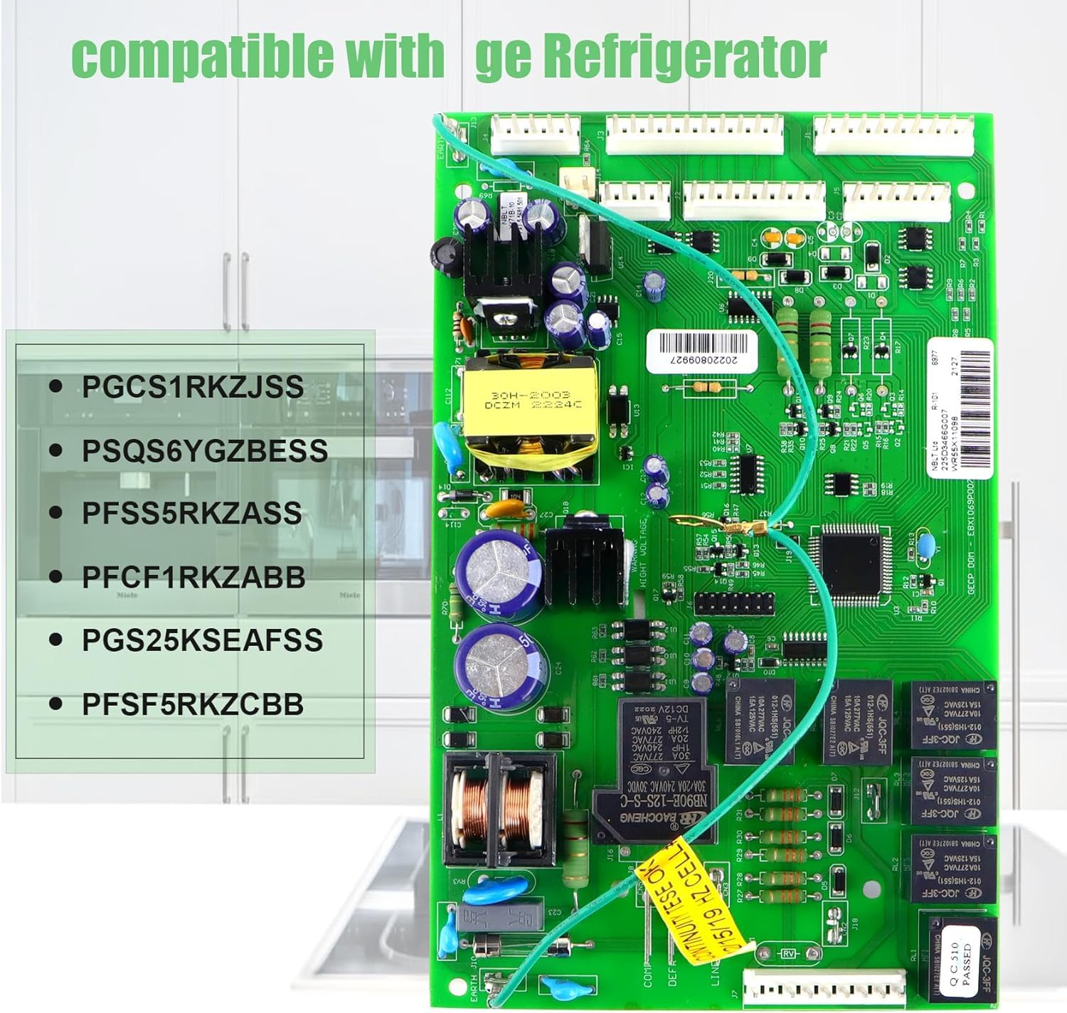 WR55X11098 Refrigerator Electronic Control Board, Compatible with ge PGCS1RKZJSS, PSQS6YGZBESS, PFSS5RKZASS, PFCF1RKZABB,PGS25KSEAFSS, PFSF5RKZCBB,ETC. Replace WR55X11076, WR55X11077, WR55X11097