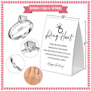 Bridal Shower Games Ring Hunt,Minimalist Bridal Shower Decorations,Popular Bridal Shower Game,Engagement Party Games,Bridal Shower Favors,Plastic Rings for Bridal Shower Game(J5)