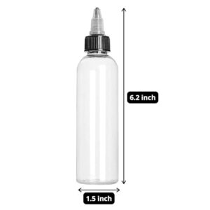 TTHC Botanicals 4 oz Travel Bottles For Toiletries, Empty Bottles For Oil, Ink Bottles Empty, Tattoo Ink Bottle, Empty Plastic Bottles With Caps, 4oz Plastic Bottles With Caps (4 Pack)