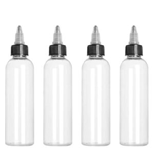 tthc botanicals 4 oz travel bottles for toiletries, empty bottles for oil, ink bottles empty, tattoo ink bottle, empty plastic bottles with caps, 4oz plastic bottles with caps (4 pack)