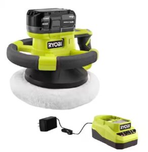 ryobi one+ 18v cordless 10 in. variable speed random orbit buffer kit with 4.0 ah battery and charger