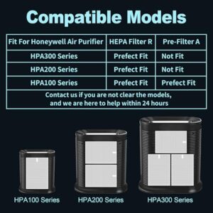 HPA300 HEPA Filter Replacement for Honeywell Air Purifiers HPA300 Series, HPA300, HPA304, HPA8350, HPA300VP, HPA3300b, HPA5300, Replace HRF-R3, 3 HEPA R and 4 Pre Filters A HRF-AP1