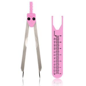 dslsqd ekg calipers ecg calipers measuring tool with ruler ekg caliper divider for measuring electrocardiographs nurse or doctor electrocardiogram measuring tool for nursing (pink)