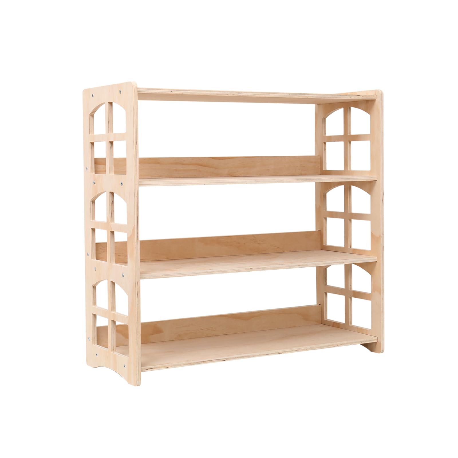 FDHUIJIA Montessori Bookshelf Toy Shelf Kids Storage Organizer for Toys Book Shelves for Kids Room Sturdy and Safe Toddler Wood Classroom Childrens Bookcases(4Tier)