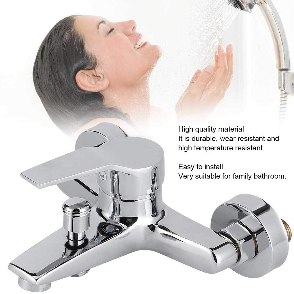 Gavigain G1/2in Shower Faucet, Bathtub Wall Mounted Triple Shower Faucet Mixer Tap Thread Copper Shower Tap for Home Kitchen Bathroom