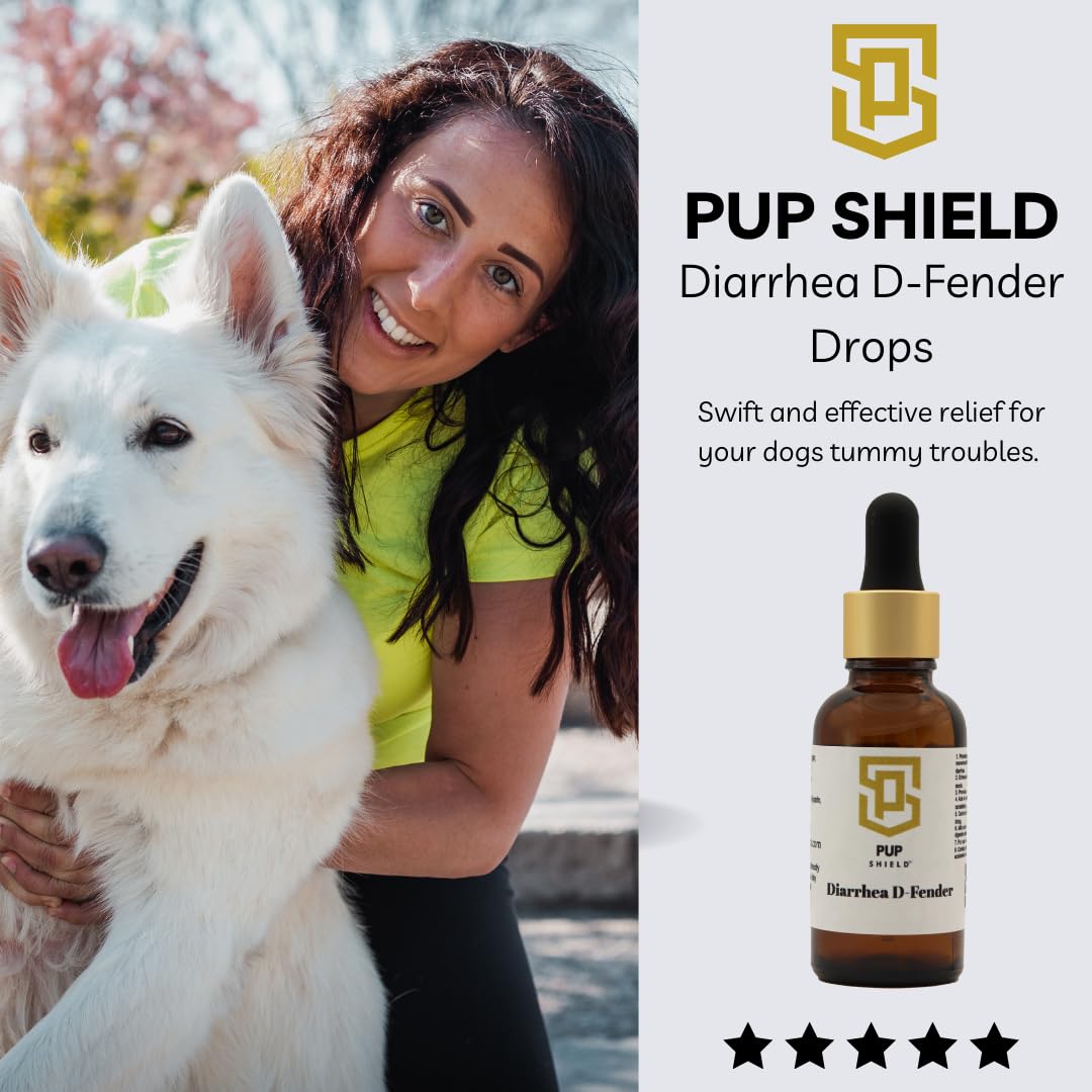 Pup Shield Digestive Support D-Fender Drops Supplement Fast Digestion Vitality | Natural Probiotic Gut Support Soothes Stomach Supports Regularity Real-Pumpkin Flavor Liquid Digestive Aid for Dogs