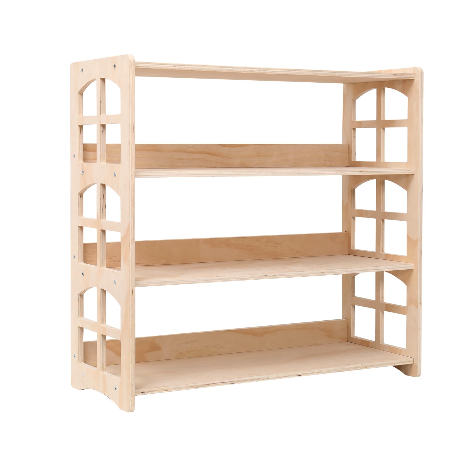 FDHUIJIA Montessori Bookshelf Toy Shelf Kids Storage Organizer for Toys Book Shelves for Kids Room Sturdy and Safe Toddler Wood Classroom Childrens Bookcases(4Tier)