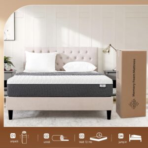 Gelsea Twin Mattress for Child,10 Inch Memory Foam Mattress in a Box,Green Tea Infused,Hypoallergenic Bamboo Charcoal,Made in USA,Twin Bed,39" X 75" X 10"