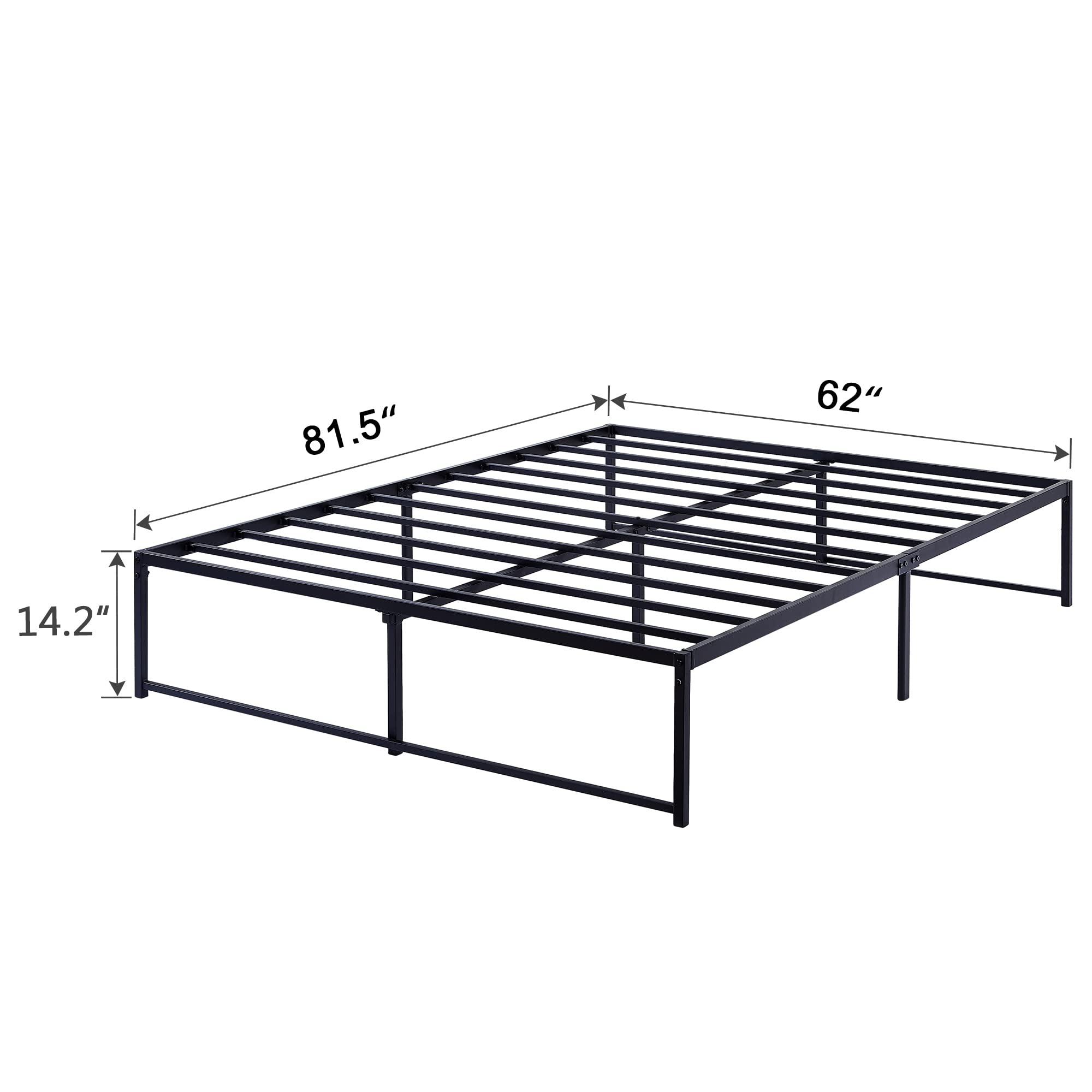 VECELO Queen Size Bed Frame,Industrial