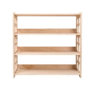 FDHUIJIA Montessori Bookshelf Toy Shelf Kids Storage Organizer for Toys Book Shelves for Kids Room Sturdy and Safe Toddler Wood Classroom Childrens Bookcases(4Tier)