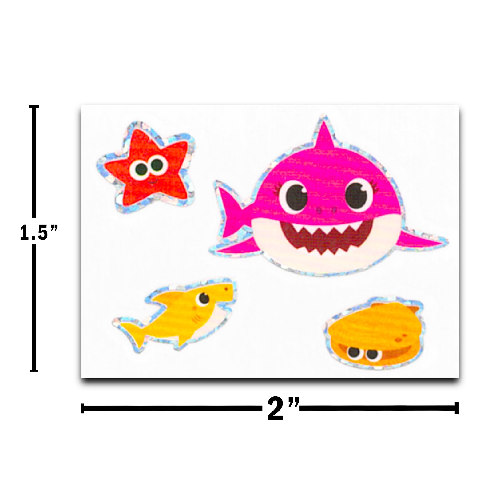 Baby Shark Temporary Tattoo Set - Baby Shark Party Favors Bundle with 96 Temporary Tattoos Plus Bonus Spongebob Stickers (Baby Shark Party Supplies)