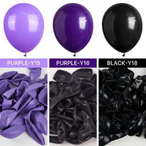 PartyWoo Royal Purple Balloons, 140 pcs Dark Purple Balloons Different Sizes Pack of 18 Inch 12 Inch 10 Inch 5 Inch Purple Balloons for Balloon Garland or Balloon Arch as Party Decorations, Purple-Y16