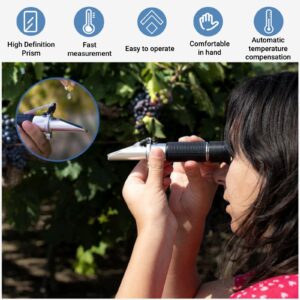 Honey Refractometer 0 to 20% Sugar Test Range with Automatic Temperature Compensation for Most Liquid Sugar Tests