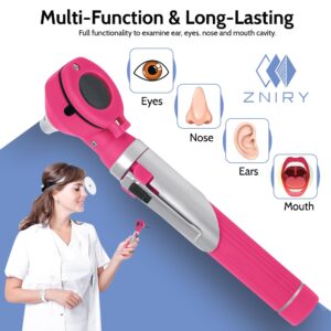 Zniry Fiber Optic Mini Otoscope - Ear Scope with Light, Ear Infection Detector (Pink Color) Reguler