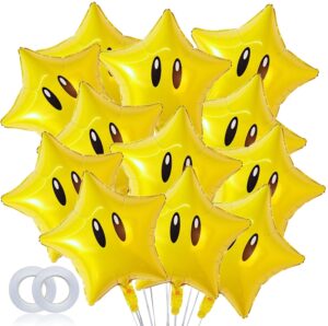 12 pieces foil star balloons, 18 inches video game star balloons for video game theme party decorations baby shower, birthday party decorations