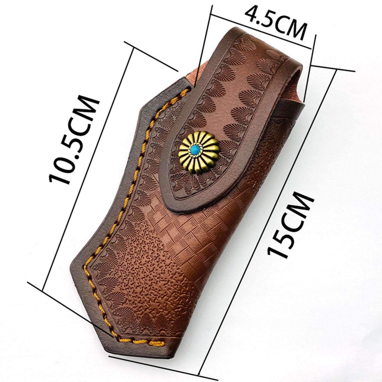 2024 4" Pocket Blade Holder Leather Sheath Case for Folding Blade Holder Belt Loop Case for Trapper