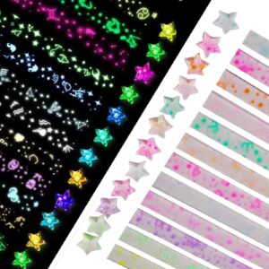 star origami, colorful decorative paper strips, lucky star paper strips, diy origami star paper strips (12 colors of glowing star origami/210 sheets)