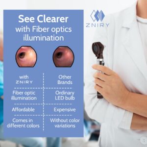 Zniry Fiber Optic Mini Otoscope - Ear Scope with Light, Ear Infection Detector (Chocolate Color) Reguler