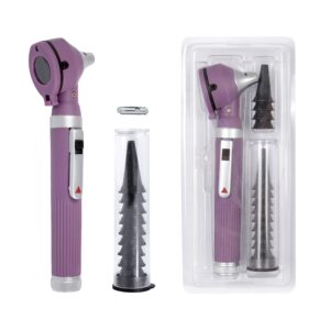 zniry fiber optic mini otoscope - ear scope with light, ear infection detector (purple color)