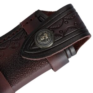 2024 4'' Leather Blade Pouch Closure Belt Loop for Folding Blade, Leather Snap Blade Case Holder