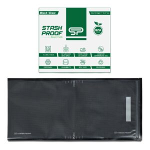 stash proof resealable zipper vacuum seal bags 11" x 24" (50 count) 5.5 mil (black and clear) - bpa free commerical grade food saver for storage, sous vide, and meal prep sealer bag