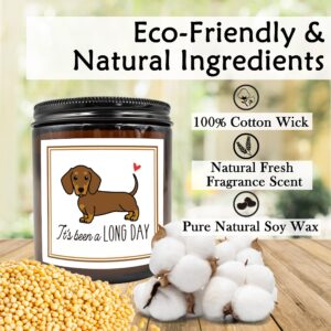 HIWX It's Been a Long Day Wiener Dog Scented Candle, Dachshund Gifts, Dachshund Dog Christmas Candles Gifts For Women Friends Men, Dachshund Wiener Dog Soy Candles For Home Dog Mom Scented 8oz Holders