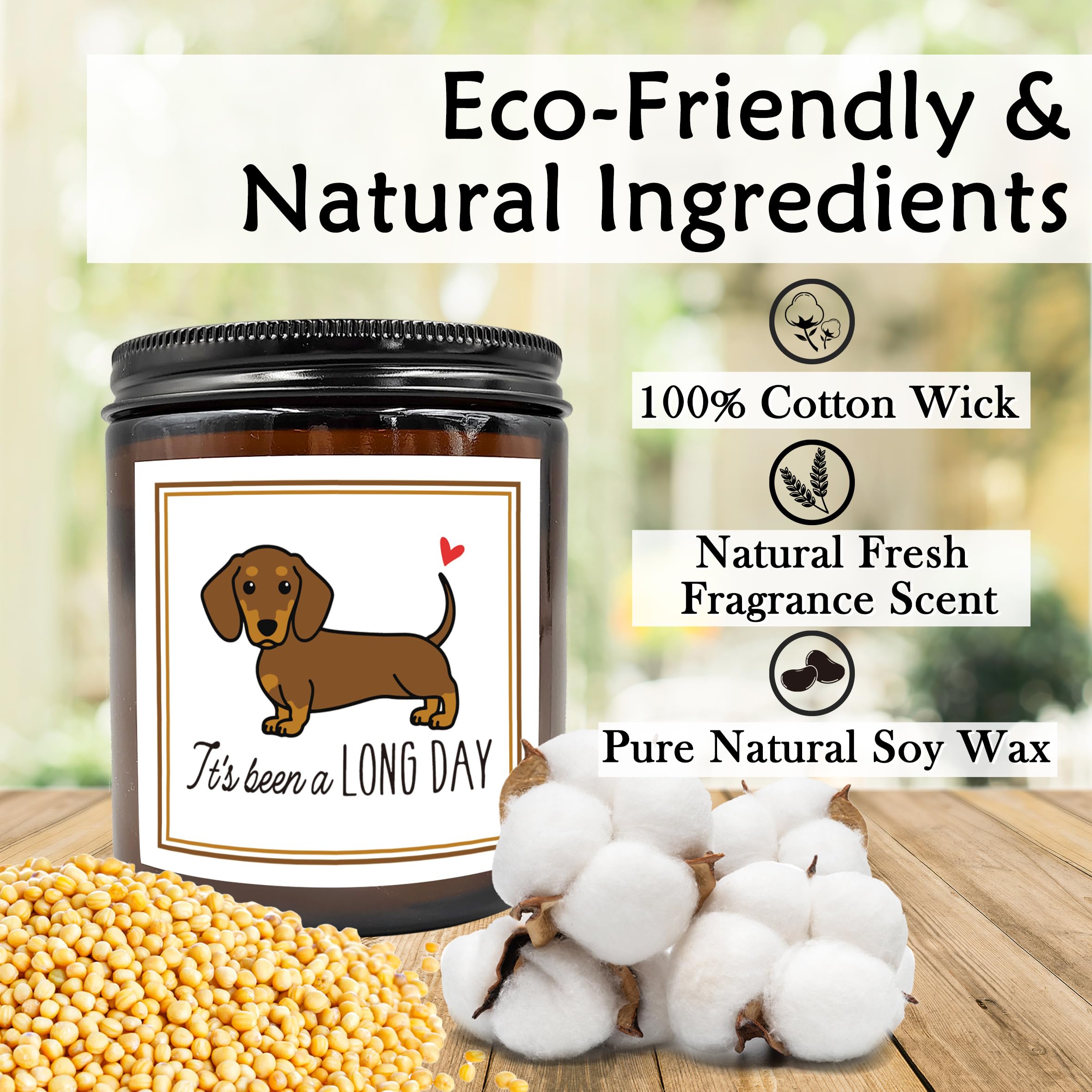 HIWX It's Been a Long Day Wiener Dog Scented Candle, Dachshund Gifts, Dachshund Dog Christmas Candles Gifts For Women Friends Men, Dachshund Wiener Dog Soy Candles For Home Dog Mom Scented 8oz Holders