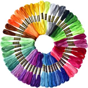 50 skeins embroidery floss rainbow color per pack cross stitch threads friendship bracelets floss crafts floss (50)