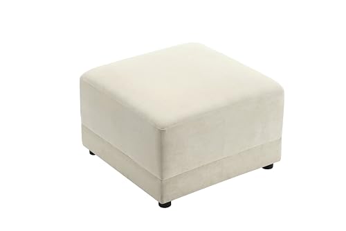 Morden Fort Ottoman Foot Rest for Sectional Couch Modular Sectional Sofa DIY [No Latch Fixing] Comfy Ottoman for Bedroom Living Room Sofa Couch Floor Ottoman Sturdy Backrest - Square Ottoman (Beige)