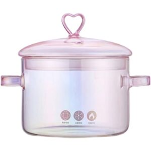 cooking pot lid retro double handle stew pot borosilicate cookware soup stews